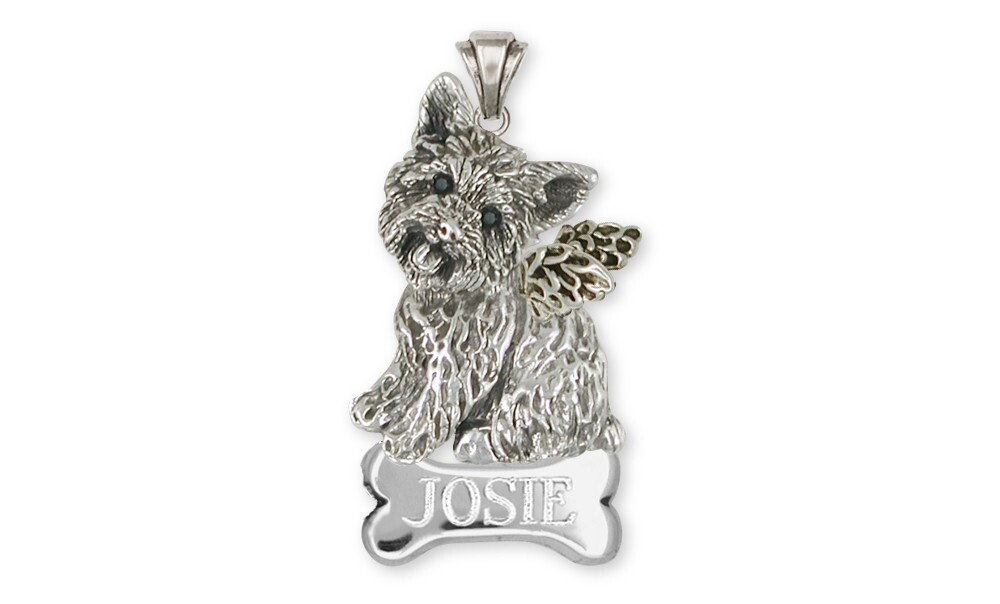 Yorkie Yorkshire Terrier Angel Pendant Jewelry Sterling Silver Yorkie ...