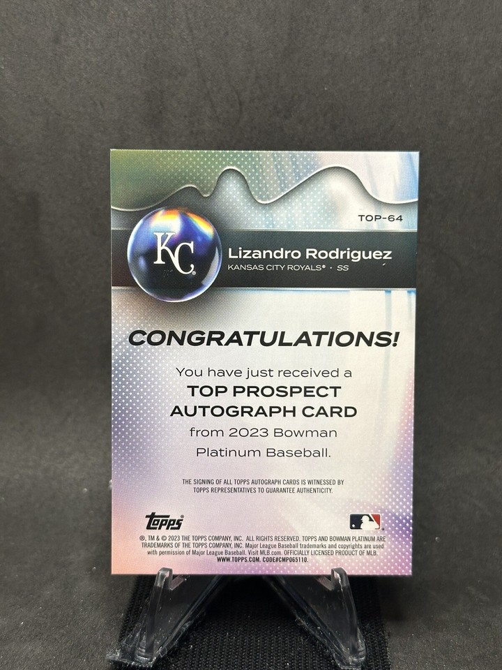 2023 Bowman Platinum Lizandro Rodriguez #TOP-64 Auto Kansas City Royals | eBay