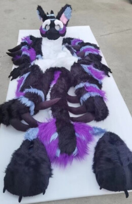 Mascot Purple Dragon BIGGER DIGI LEGS Cat Prop Fursuit Fursona Costumes ...