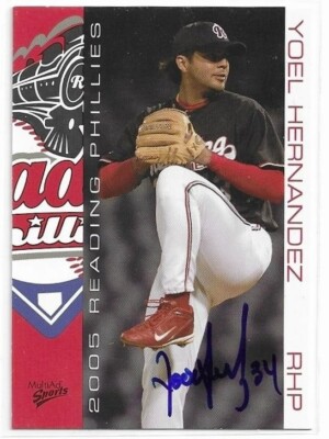 YOEL HERNANDEZ Autographed Signed 2005 Reading card #12 Philadelphia ...