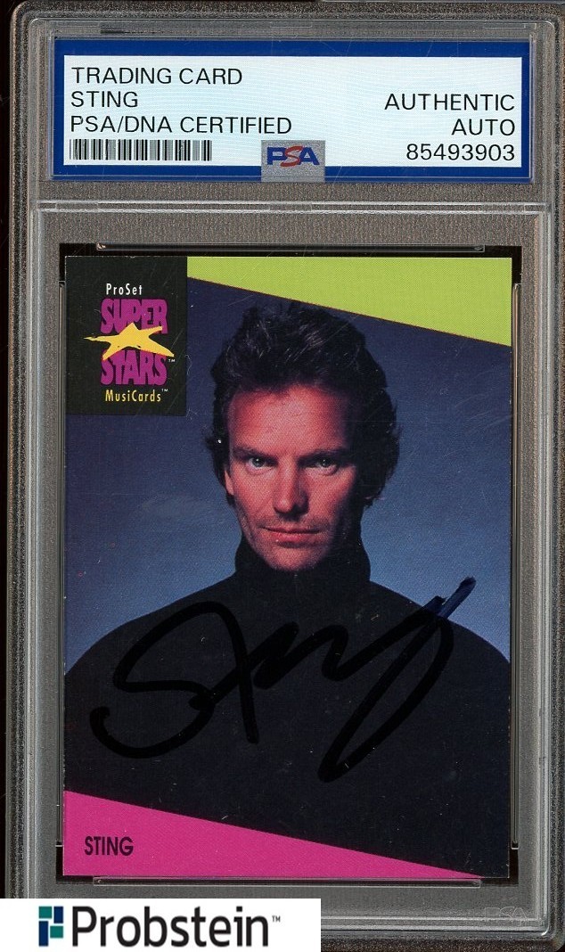 Sting THE POLICE Signed Autograph Auto 1991 Pro Set MusiCards Rookie ...