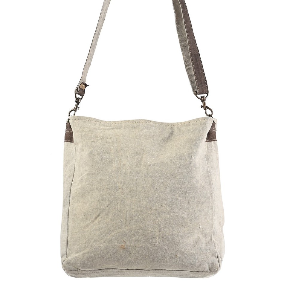 KB OHLAY Large Crossbody Upcycled Canvas Genuine Leather women bag ...