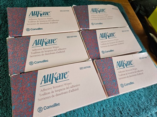 LOT 6 BOX -- Allkare Adhesive Remover Wipes 50Count REF 037436 Convatec ...
