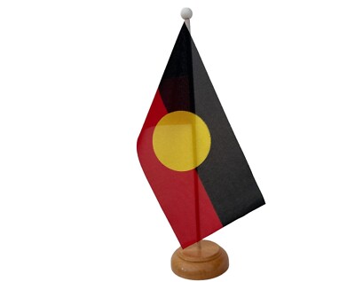 Aboriginal Table Desk Flag Knitted Australian Indigenous Flag Wooden ...