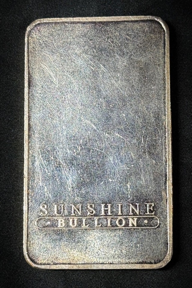 1982 Sunshine Mint 10 Troy Ounce .999 Fine Silver Ingot Bar ten ounces ...