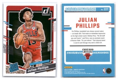 2023-24 Panini Donruss Basketball Julian Phillips Base Rated Rookie ...