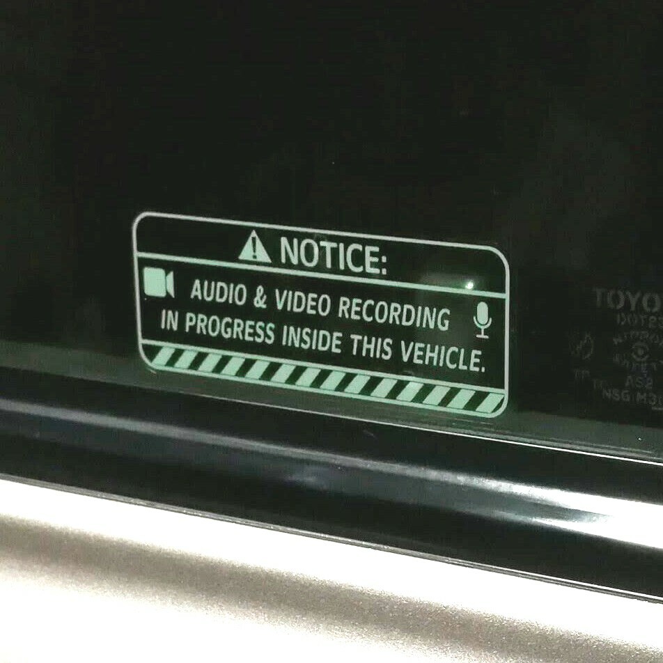 2 DASH CAM RECORDING DECALS, Inside/Outside Glass, Window STICKERS ...