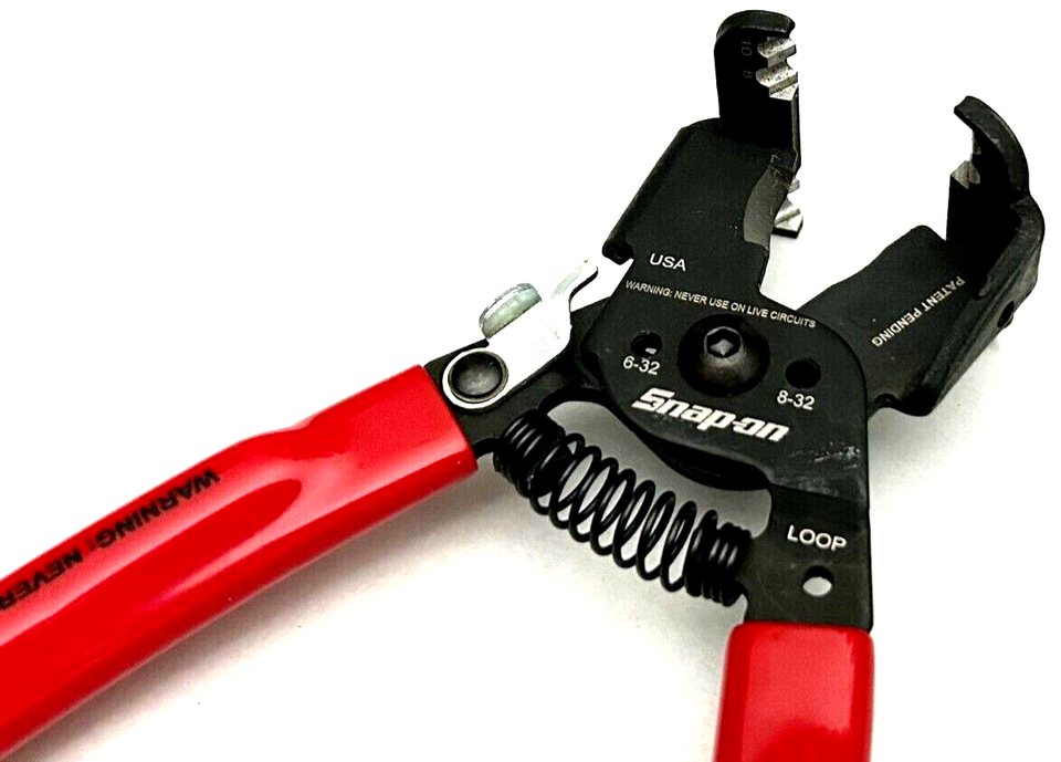 SNAP ON TOOLS USA RED Soft Grip 7" Inline Wire Stripper / Cutter ...