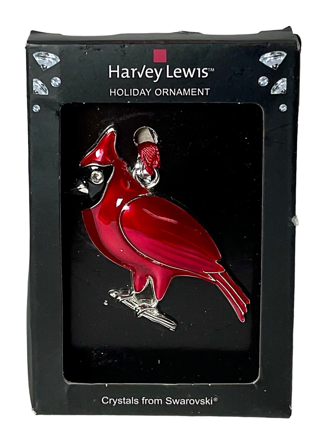 Harvey Lewis Red Cardinal Fine Swarovski Crystal Christmas Holiday ...