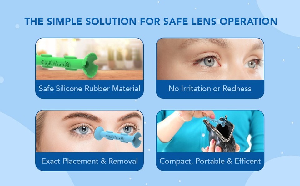 OptiWand 3 Pack Soft Contact Lens Insertion Removal Tool. Eye Lens ...