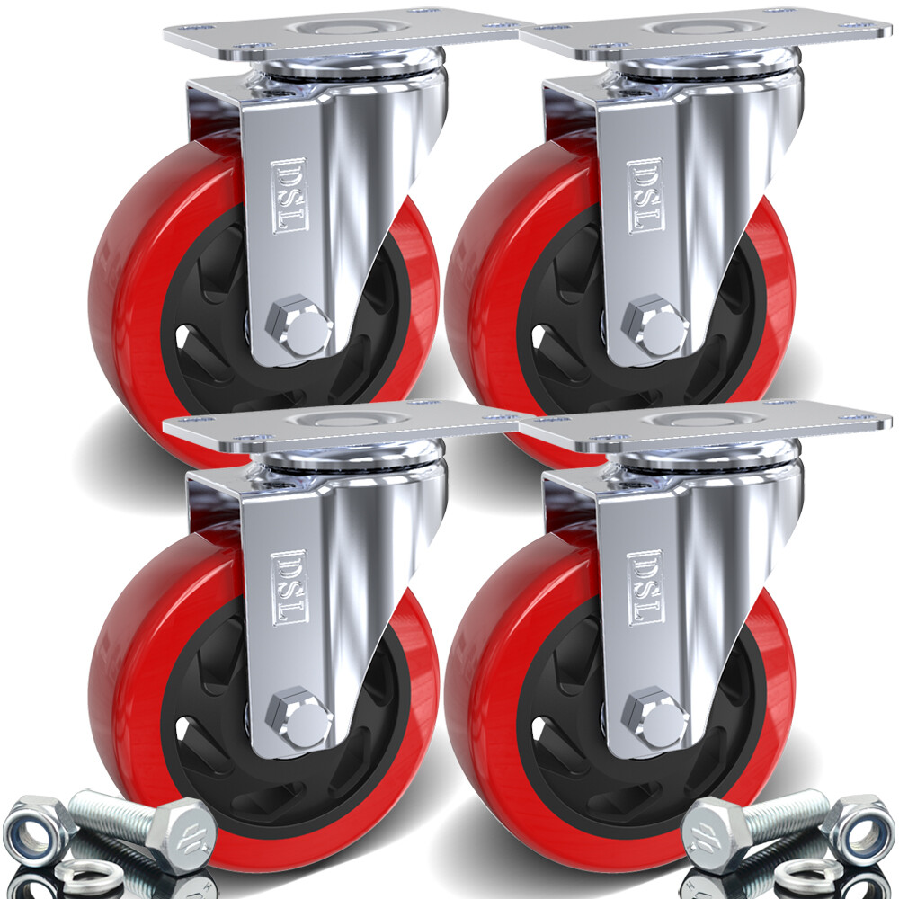 DSL 4 DoubleBearing 700KG 100mm Rubber Swivel Castor Wheels Trolley ...