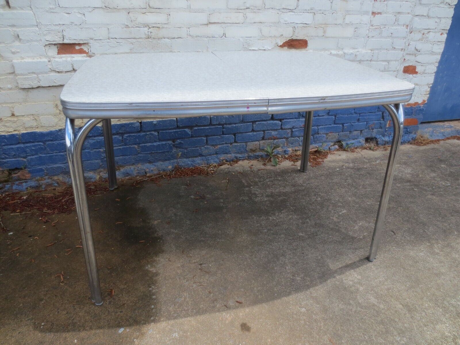 Mid-Century Modern 1950s Gray Chrome Formica Kitchen Dinette Dinner ...