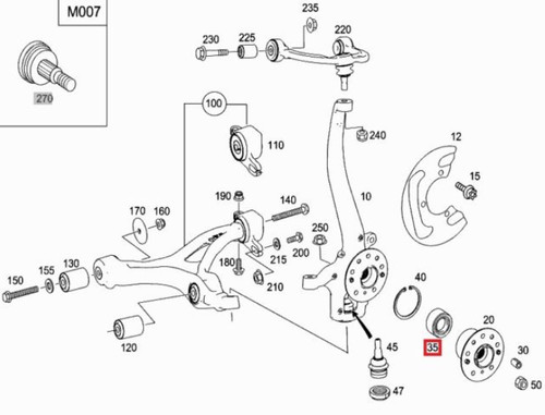 Mercedes-Benz Gl-class X164 Front Wheel Bearing A1649810206 Genuine for ...