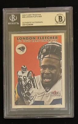 London Fletcher 2000 Fleer Tradition #58 Signed Auto Autograph Rams ...