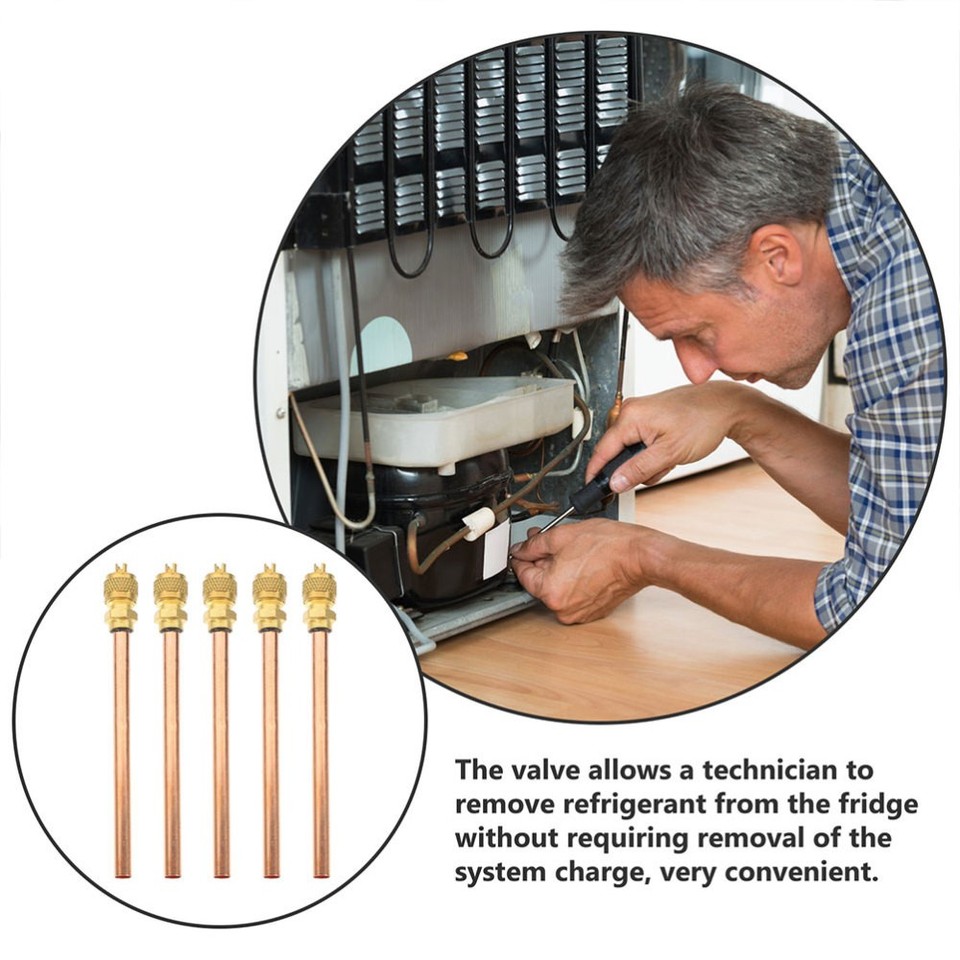 5 Pcs Liquid Valve Accessories Fridge Filling Valves Copper Service | eBay