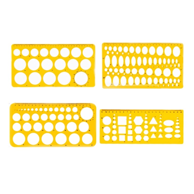 Circle Drawing Stencils Clear Measuring Ruler for Engineering Drawing ...