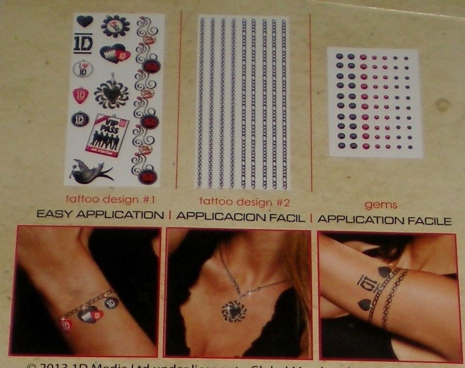 ONE DIRECTION TEMPORARY JEWELRY TATTOOS ID ZAYN NIALL LIAM LOUIS HARRY ...