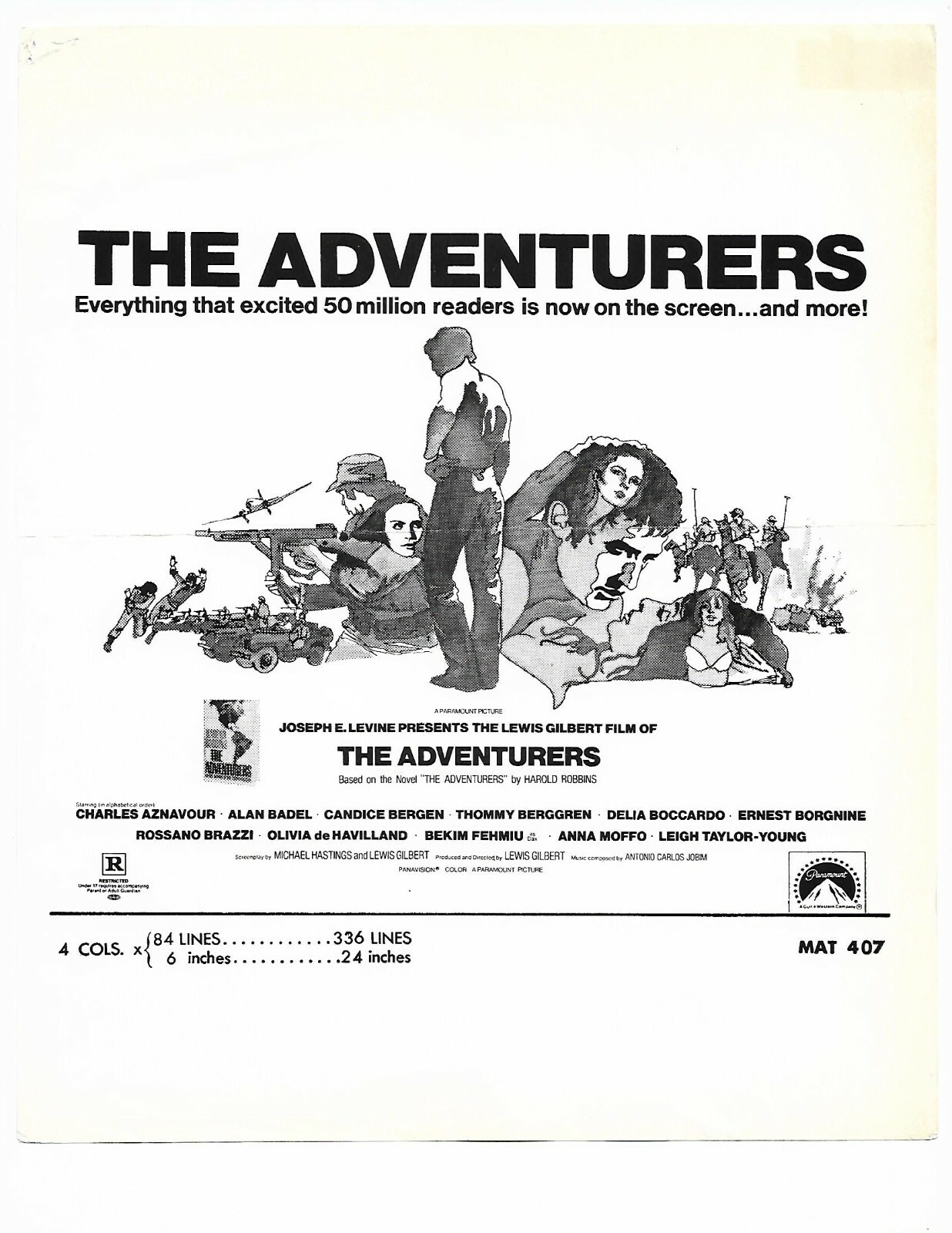 8 X 10 Press book Page The Adventurers (1970 film) by Harold Robbins | eBay