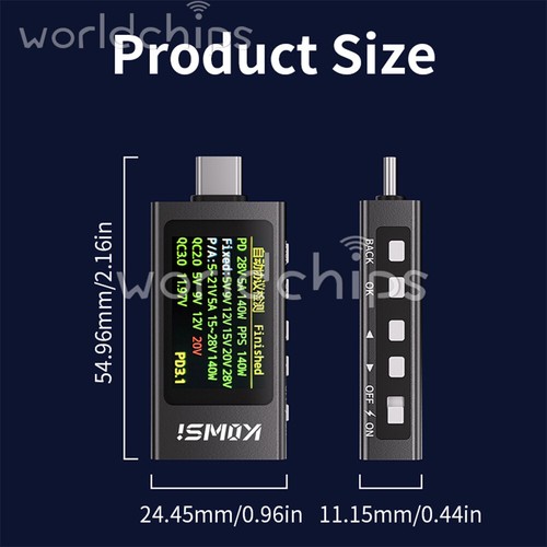 KWS-X1 Type-C Power Tester Voltage Current Meter USB-C Multimeter DC 4 ...