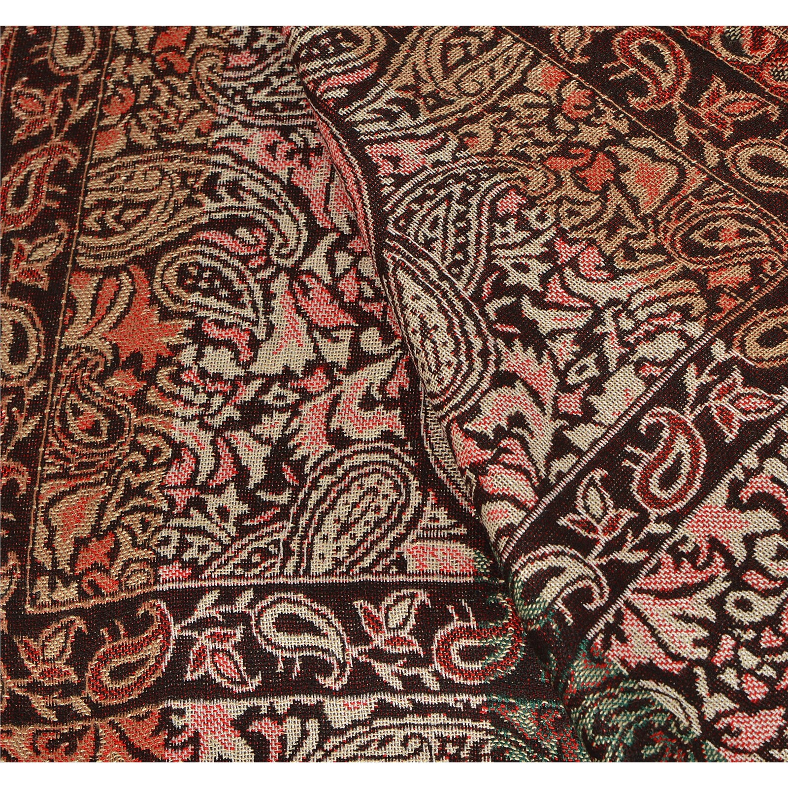 Sanskriti New Multi Viscose Jamavar Shawl Woven Work Long Stole Soft ...