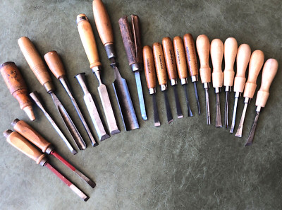 Vintage Woodworking Carpentry Chisels , Footprint, England, Japan ...