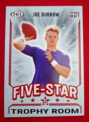 2020 Sage 5 Star Trophy Room Joe Burrow Premier Draft Rookie Card RC ...