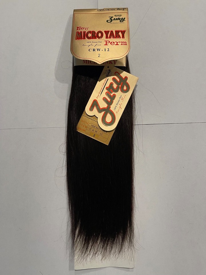 2Packs of Zury 100% Human Hair Weaving Micro Yaky Perm 12 inch color #4 ...