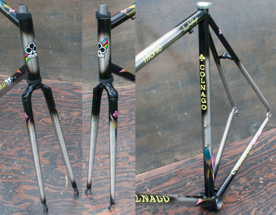 Vintage 59cm Titano BiTitan Colnago RoadBike FRAME FORK Decor Bicycle ...