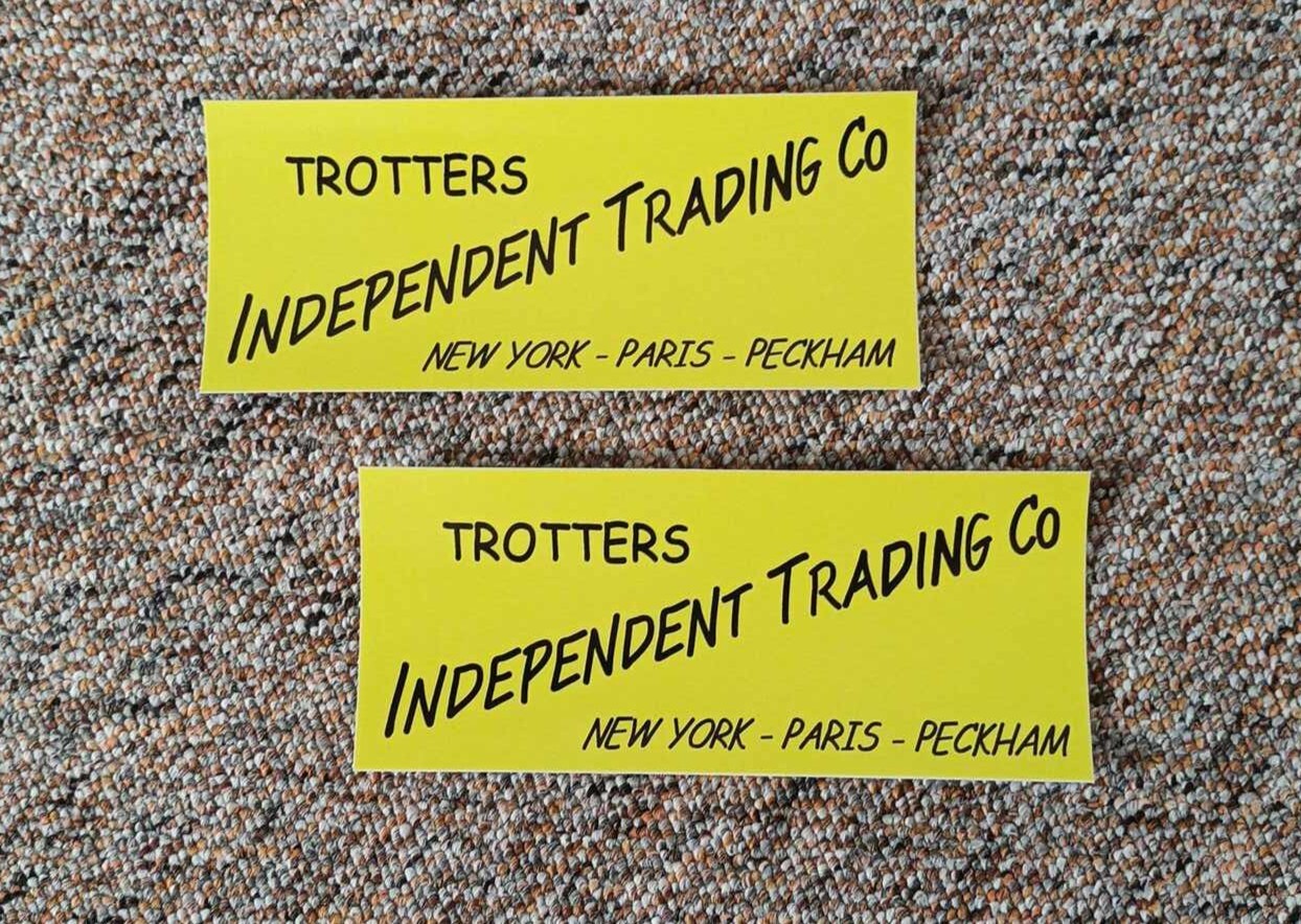 2 x Only Fools & Horses, Trotters Independent Trading Stickers, Cars ...