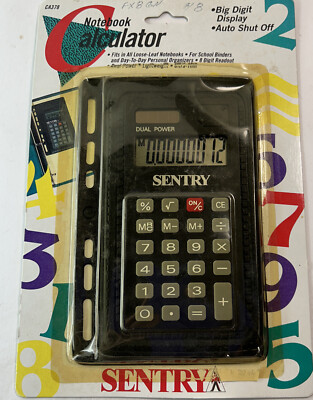 Sentry Notebook Calculator Brand New Old Stock Dual Power CA378 | eBay