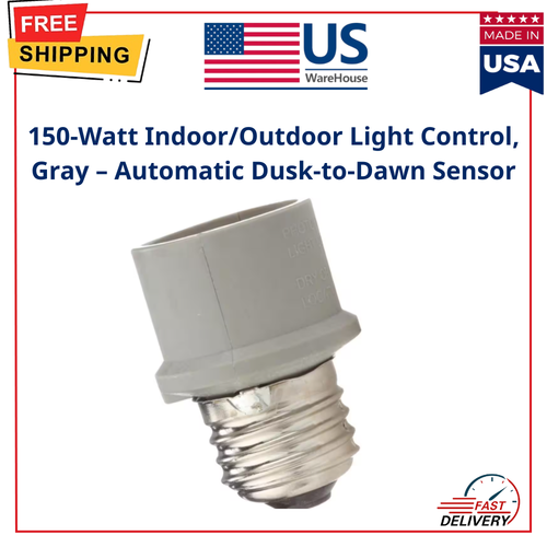150-Watt Gray Indoor/Outdoor Light Control – Automatic Lighting Sensor ...