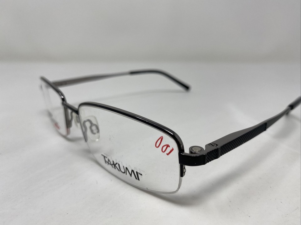 Takumi Eyewear TK1081 90 56-19-145 Gunmetal Metal Half Rim Eyeglasses ...