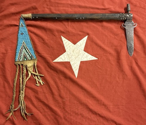 1800’S NATIVE AMERICAN COMANCHE INDIAN SPONTOON HEAD TOMAHAWK WITH ...