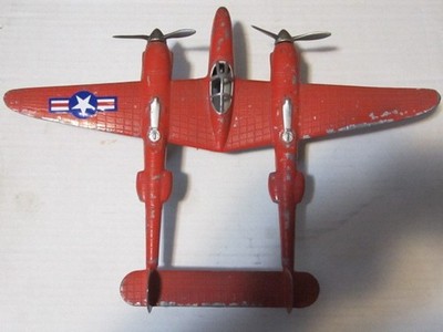 Vintage Red HUBLEY Cast Metal US Army Air Corps P-38 Airplane | eBay