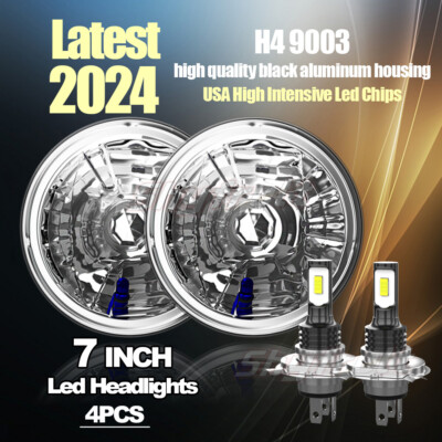 For Plymouth Duster 340 1970-1975 7" inch Round LED Headlights High/Low ...