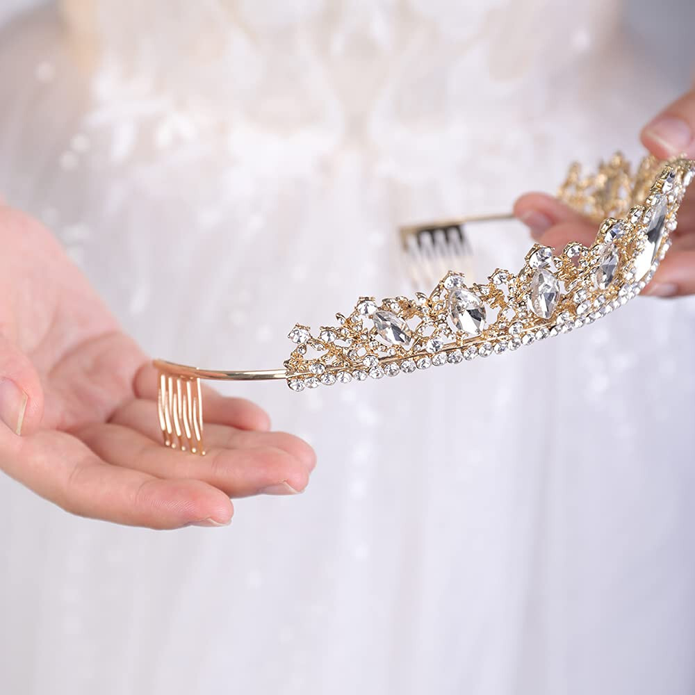 Lerjiaoor Comb Tiara crystal women bride princess wedding prom pageant ...