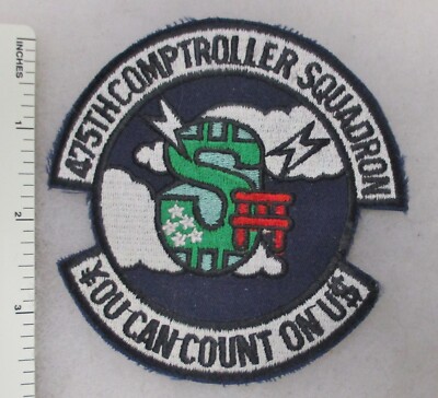 US AIR FORCE 475th COMPTROLLER SQUADRON PATCH Vintage Original USAF | eBay