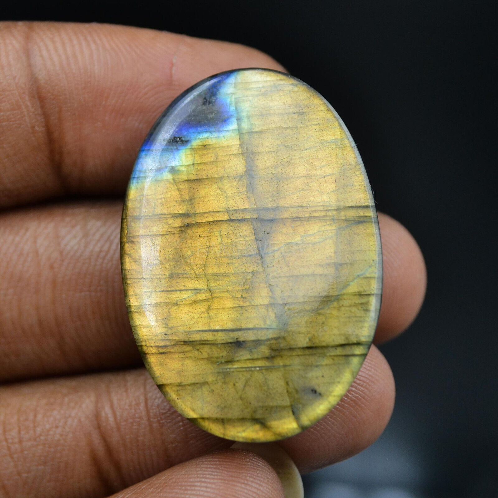 Cts. 56.30 Natural Sunset Orange Labradorite Cabochon Oval Cab Loose ...