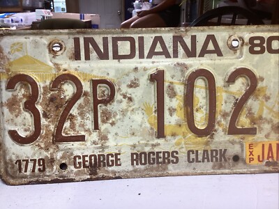 Vintage 1980 Indiana License Plate - Crafting Birthday MANCAVE slf | eBay