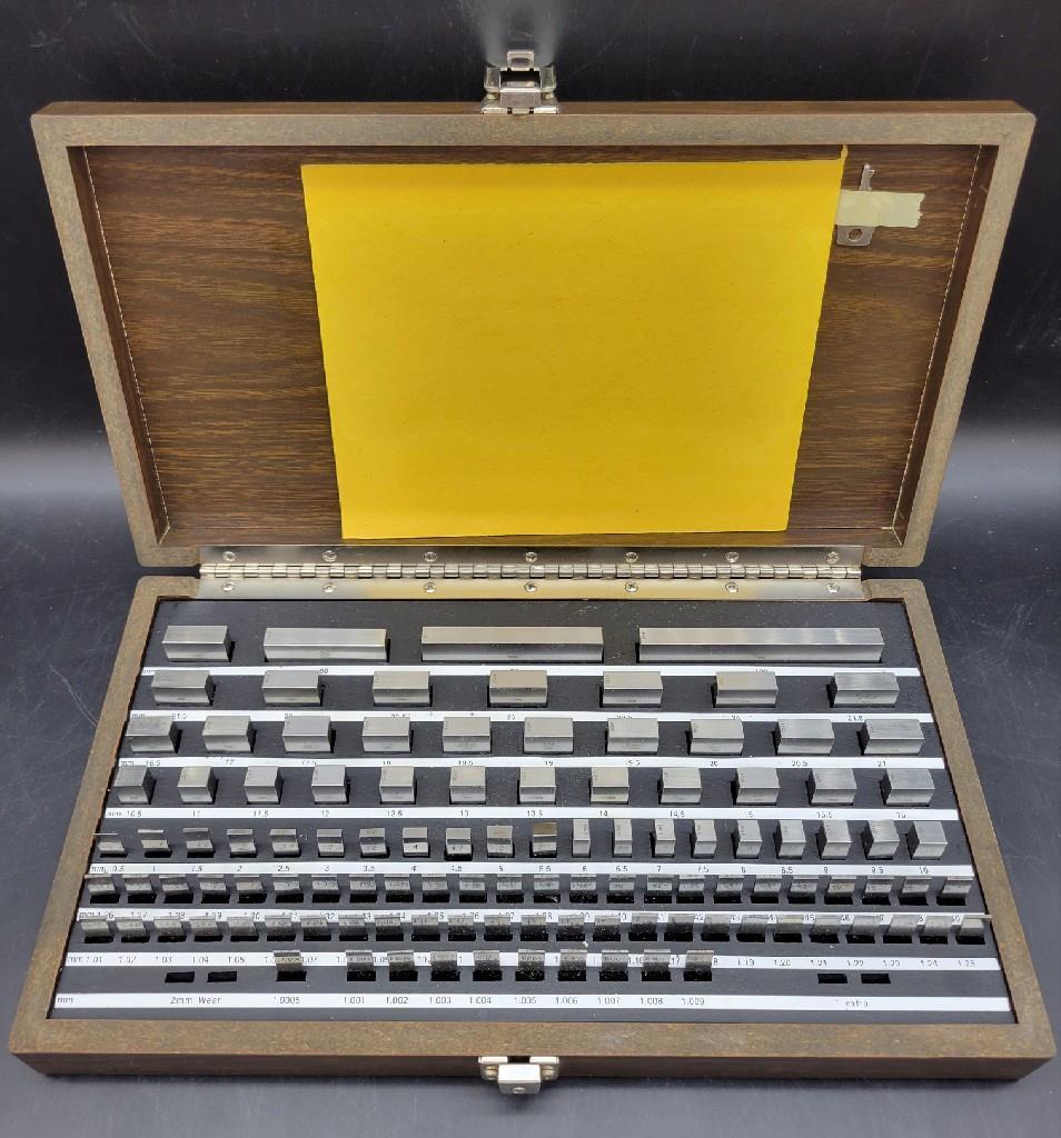 STARRETT WEBBER RS112MA1 Steel Gage Block Spacer Set in Original Wood ...