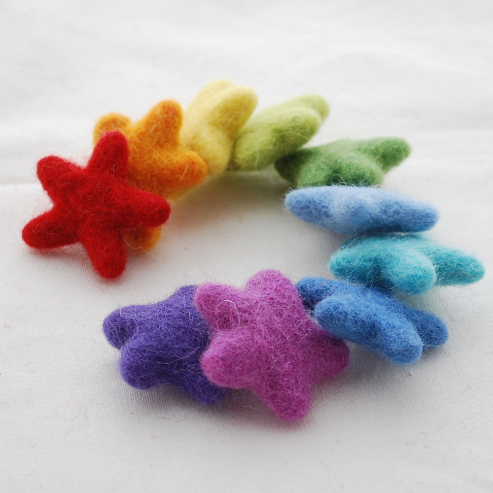 100% Wool Felt Stars - Handmade - Felted Stars - Assorted Colours | eBay