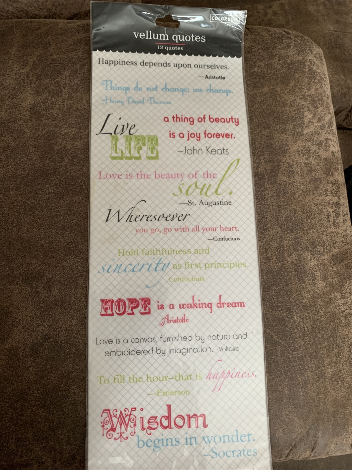 NEW VELLUM QUOTES 12 Quotes Wisdom Sincerity Love + COLORBOK | eBay
