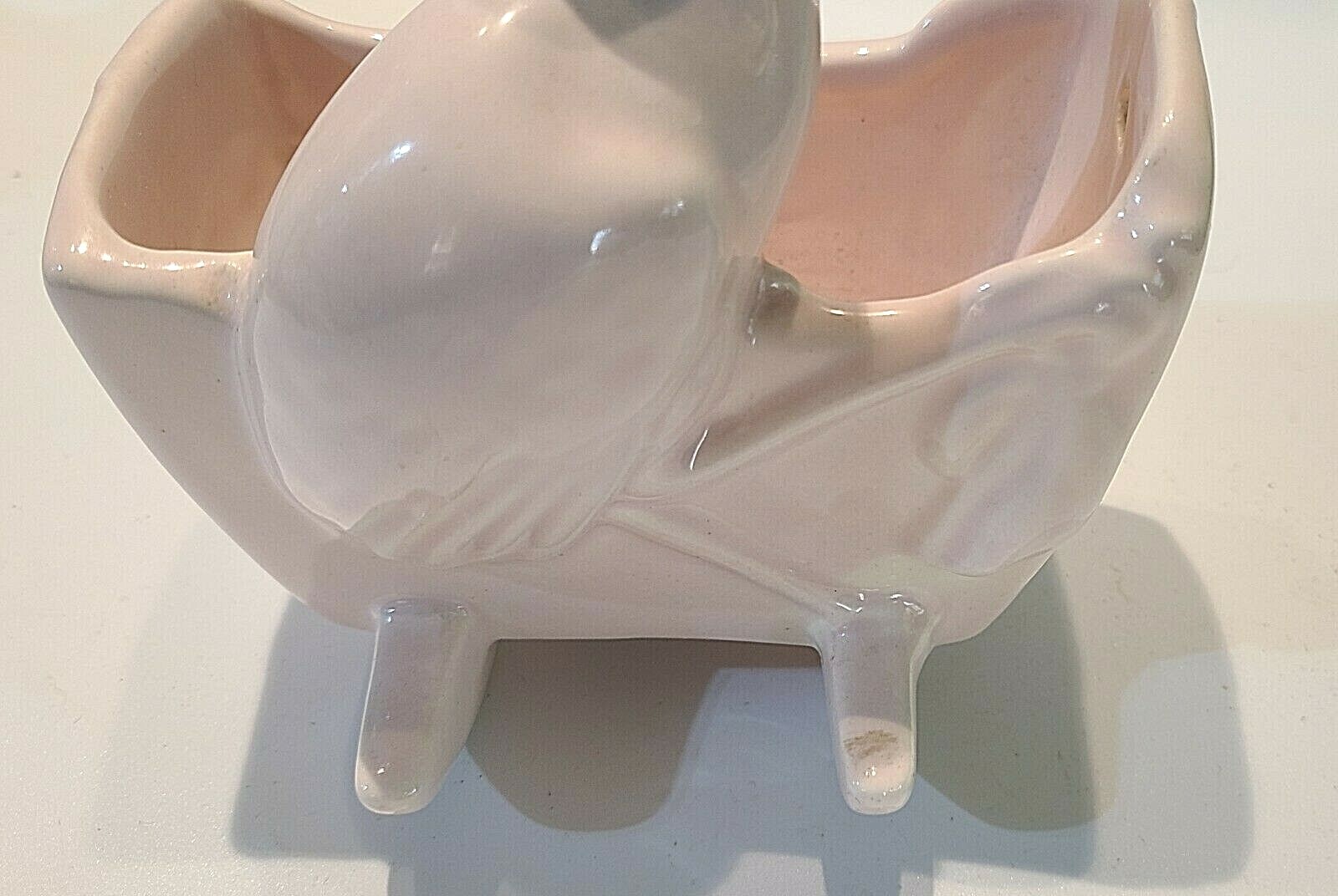Vintage Haeger Pottery Pink Stork & Cradle Baby Nursery Planter Mid ...