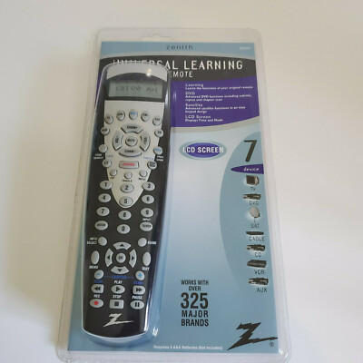 Zenith ZNLCD7 7-Device Universal Learning Remote Control LCD Screen NEW ...