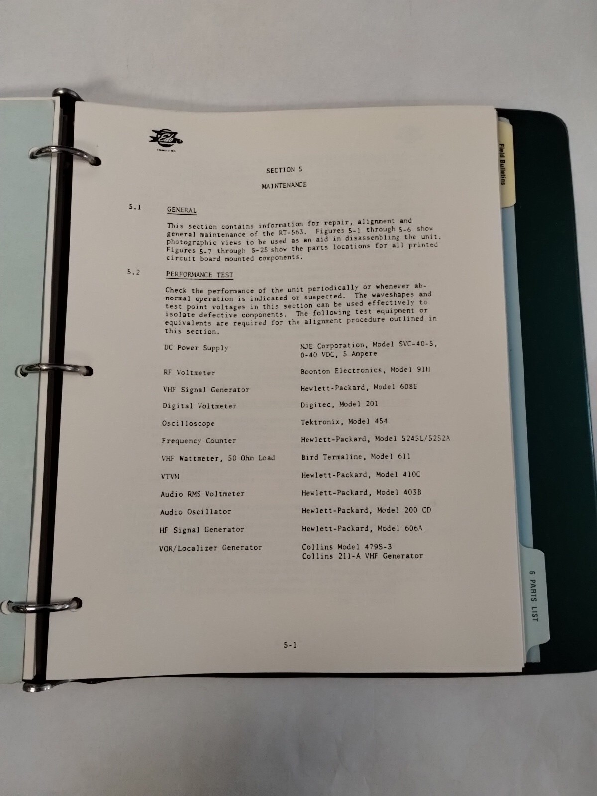 Edo-Aire RT-563, RT-563A NAV/COM System Technical Manual-Original | eBay