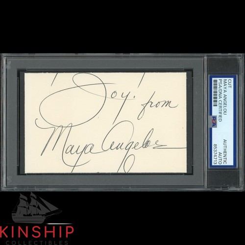 Maya Angelou signed Cut PSA DNA Slabbed Inscribed Poet Auto C4168 | eBay