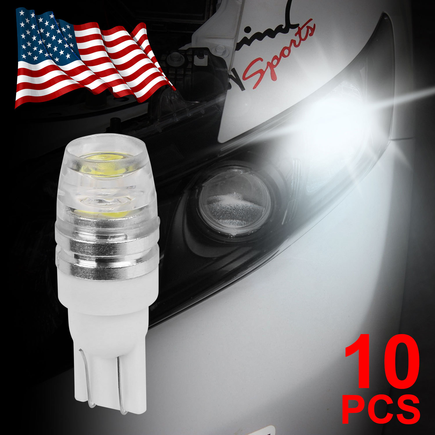 10pcs T10 Wedge Super Bright 1W 5730LED Light Bulbs Xenon White 192 168 ...