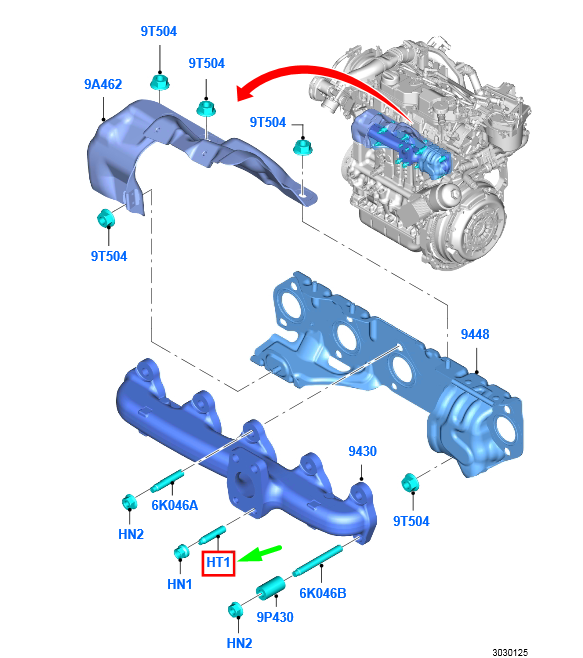 FORD MONDEO MK5 Exhaust Manifold Stud 7M5Q-6N873-AA 1448173 NEW GENUINE ...