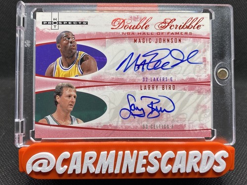 2007-08 NBA Hot Prospects Double Scribble Larry Bird Magic Johnson Dual Auto 1/5 | eBay