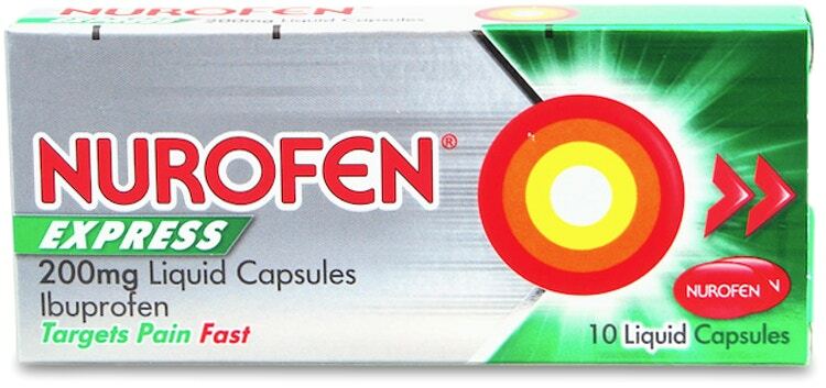 Nurofen Express Liquid Capsules Ibuprofen 200mg Pain Relief - MAX 2 ...